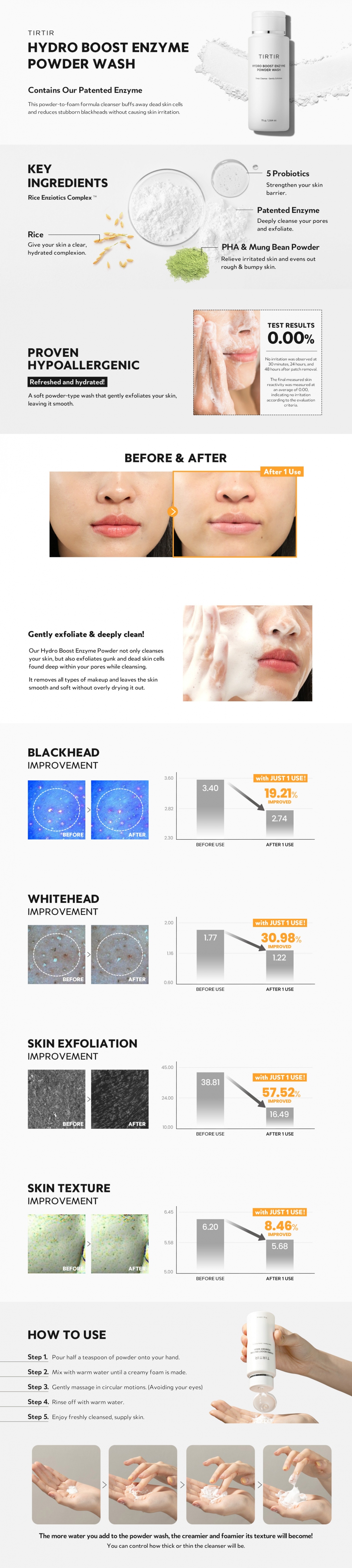 K-SECRET | TirTir Hydro Boost Enzyme Powder Wash 75g